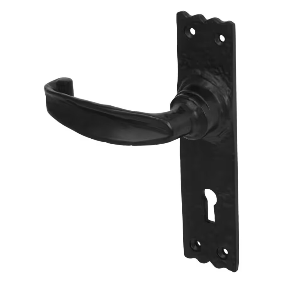 Antique Lever Handle on Narrow Standard Keyhole Backplate (Sprung ...