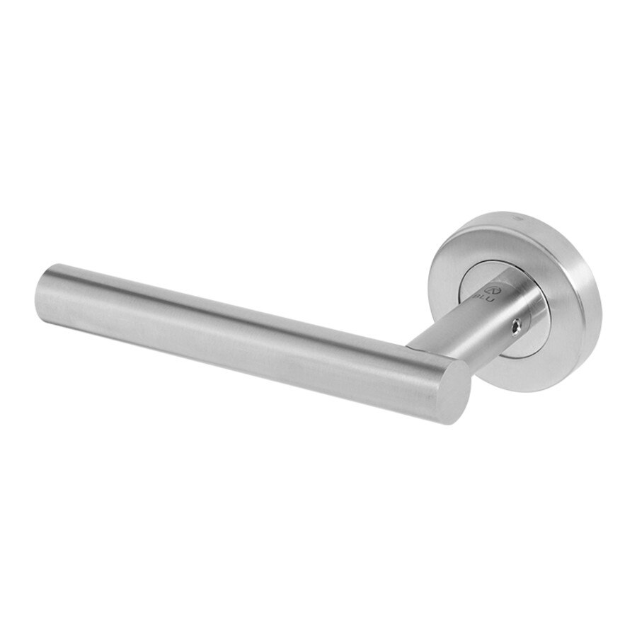 'T' Bar Lever Door Handle on Round Rose BLU KM065 316 Satin Stainless ...