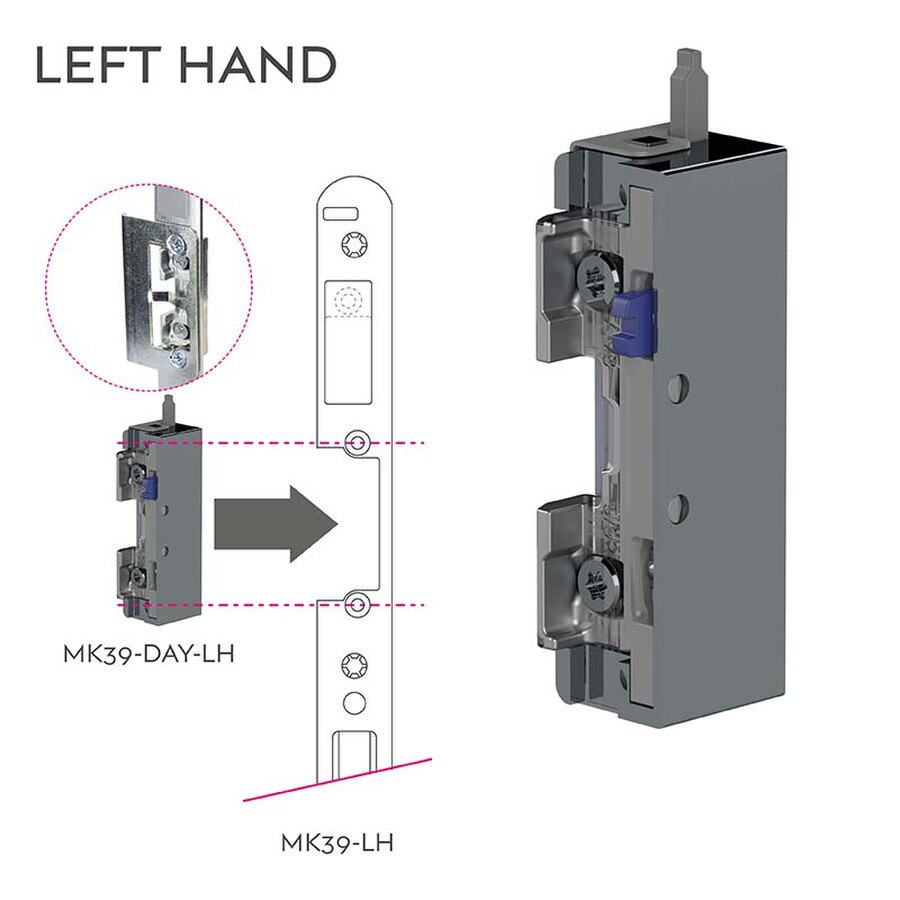 MK39, Left Hand, Daylatch Surface Adjustable Keeps (Components), Silver ...