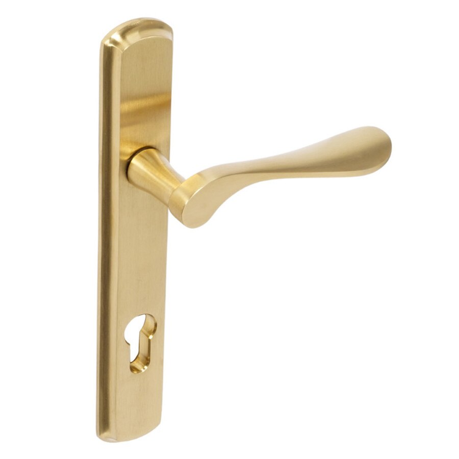 Regent Lever Handle on 092 Backplate, Left Hand, PVD Satin Brass Finish ...