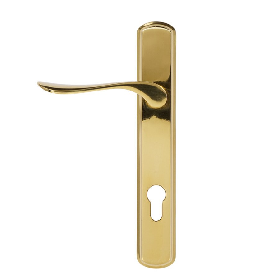 Regent Lever Handle on 092 Backplate, Right Hand, PVD Polished Brass ...