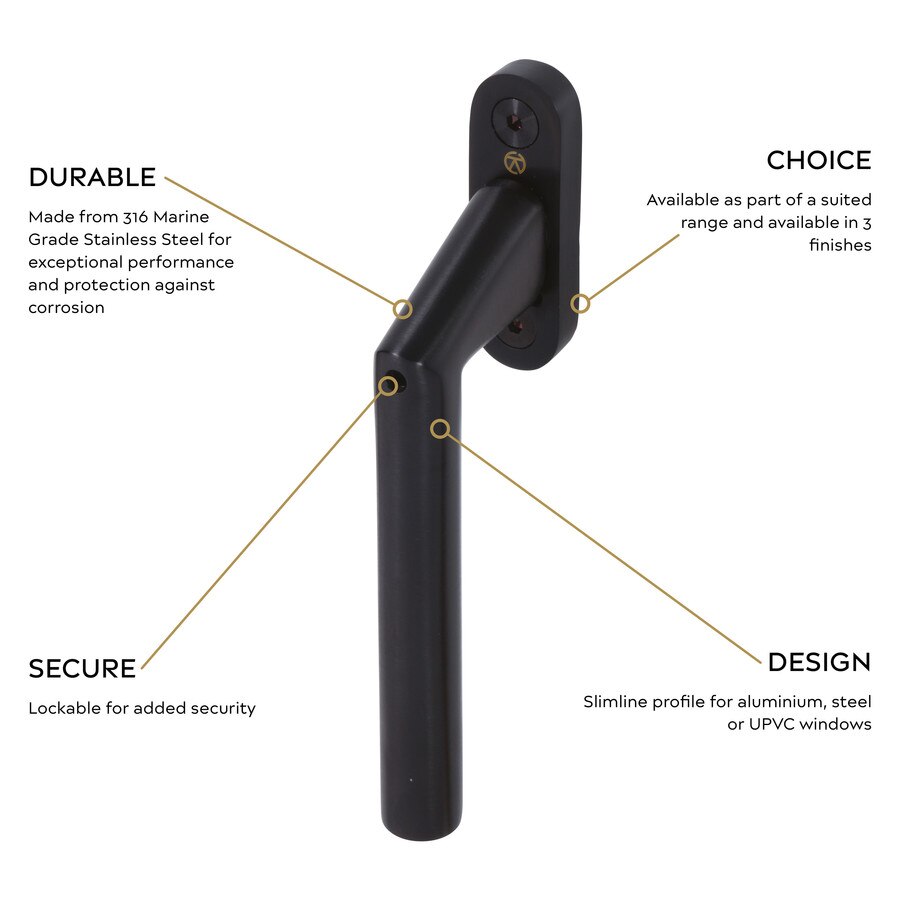 Window Espagnolette Handle - BLU™ SST100 PVD Satin Brass | Coastal Group