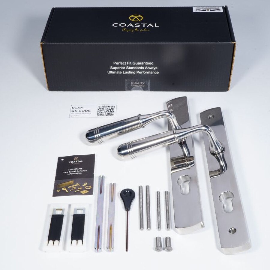 Opera Lever Handle TBH095, Polished Stainless Steel Finish | Coastal Group