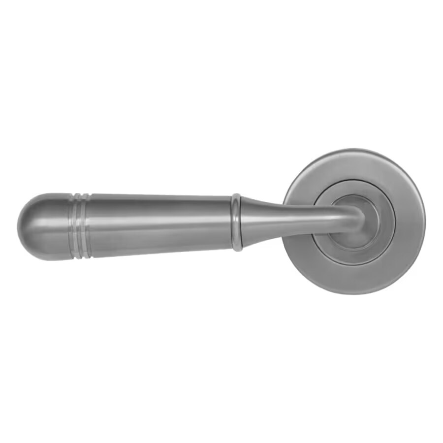 Opera Lever Door Handle on Round Rose TBH100B 316 Satin Stainless Steel ...
