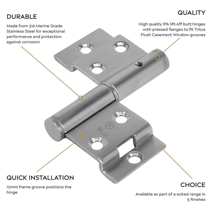 Tritus Stainless Steel Flush Lift Off Butt Hinge For Casement Windows ...